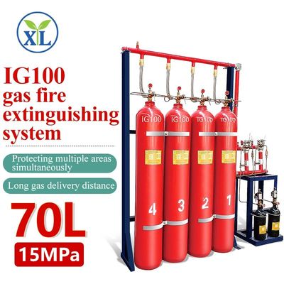 Ig100 System Fire Extinguisher 70L/10MPa For Museum Fire Suppression